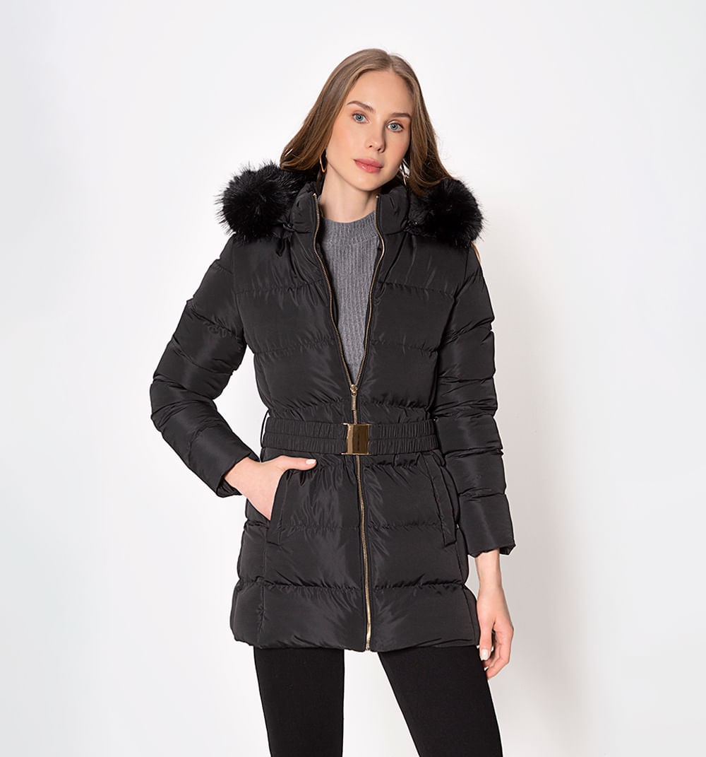 Chamarra Acolchada Con Cinturon Y Capuch - Studio F México